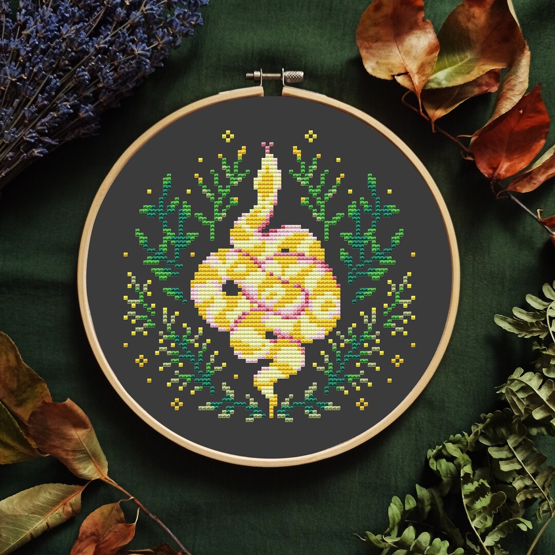 Snake Cross Stitch Pattern PDF, Python Cross Stitch, Serpent Hand ...