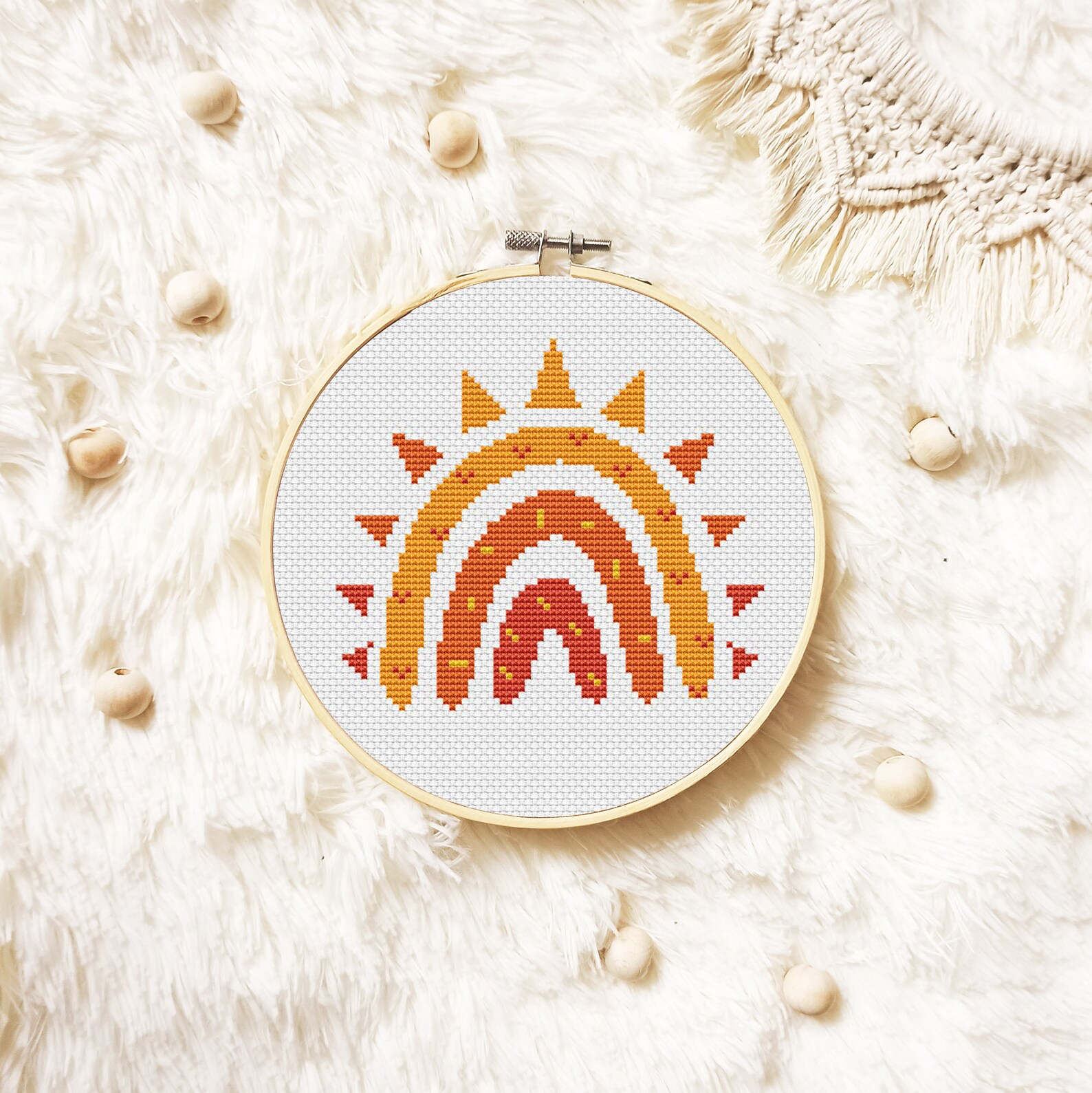 Boho Rainbow Cross Stitch Pattern PDF Bohemian Cross Stitch - Etsy