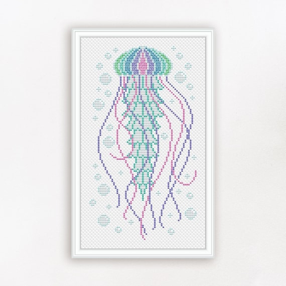 Jellyfish Cross Stitch Pattern PDF Sea Animal Cross Stitch - Etsy