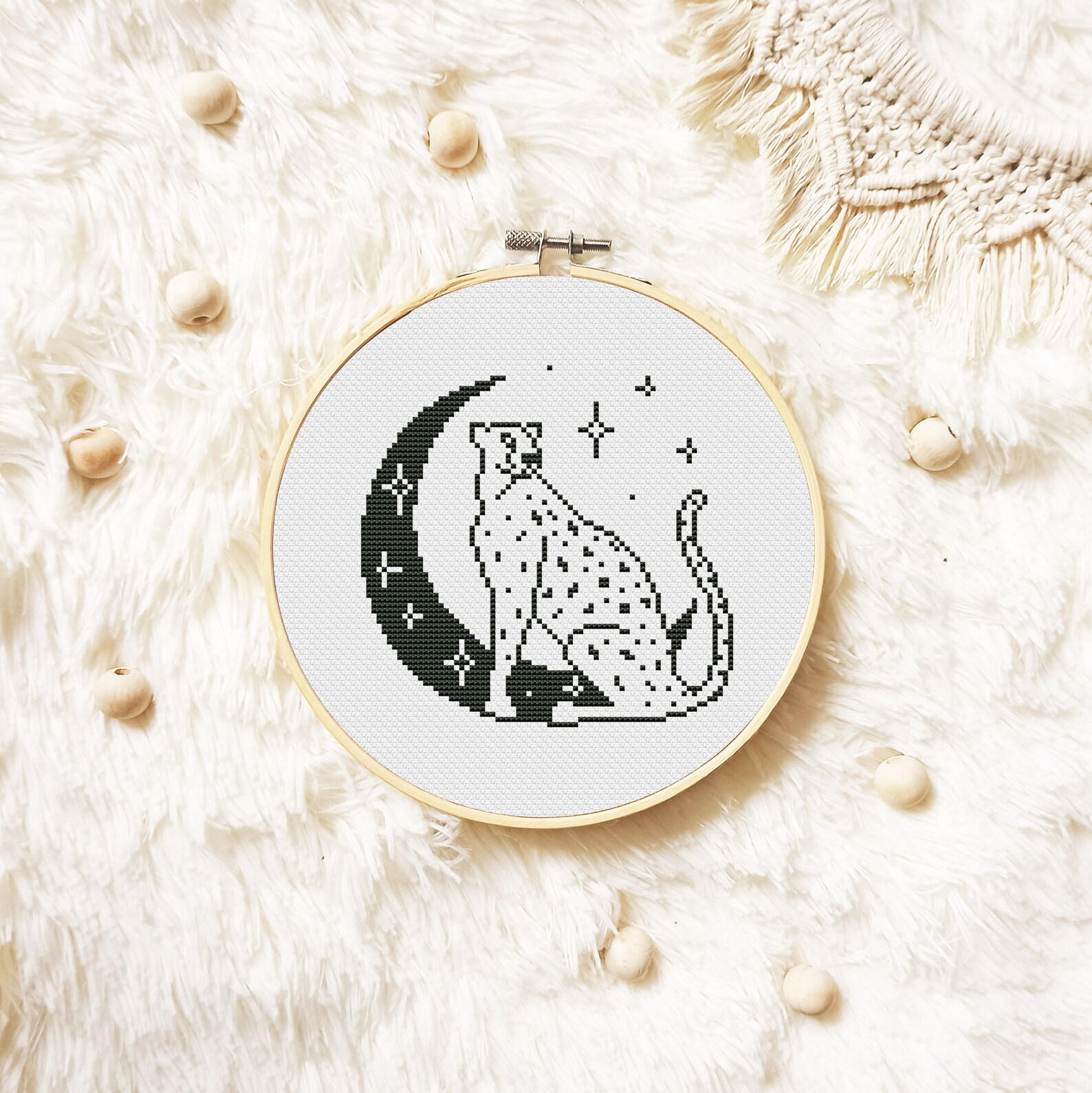Cheetah Cross Stitch Pattern PDF, Animal Cross Stitch, Moon Hand ...