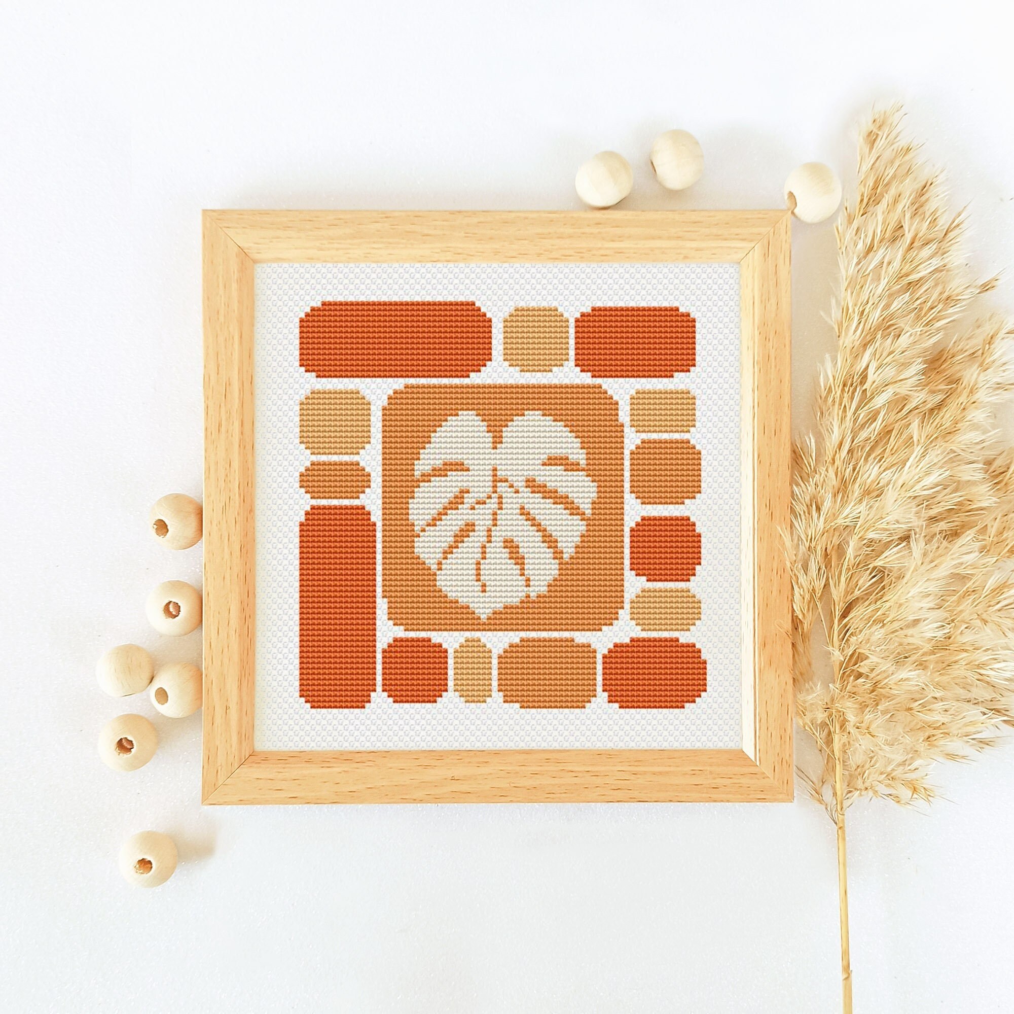 Monstera Cross Stitch Pattern PDF, Mid Century Modern Cross Stitch ...