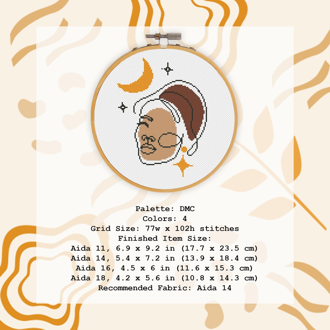 Black Woman Cross Stitch Pattern PDF Female Face Line Art - Etsy