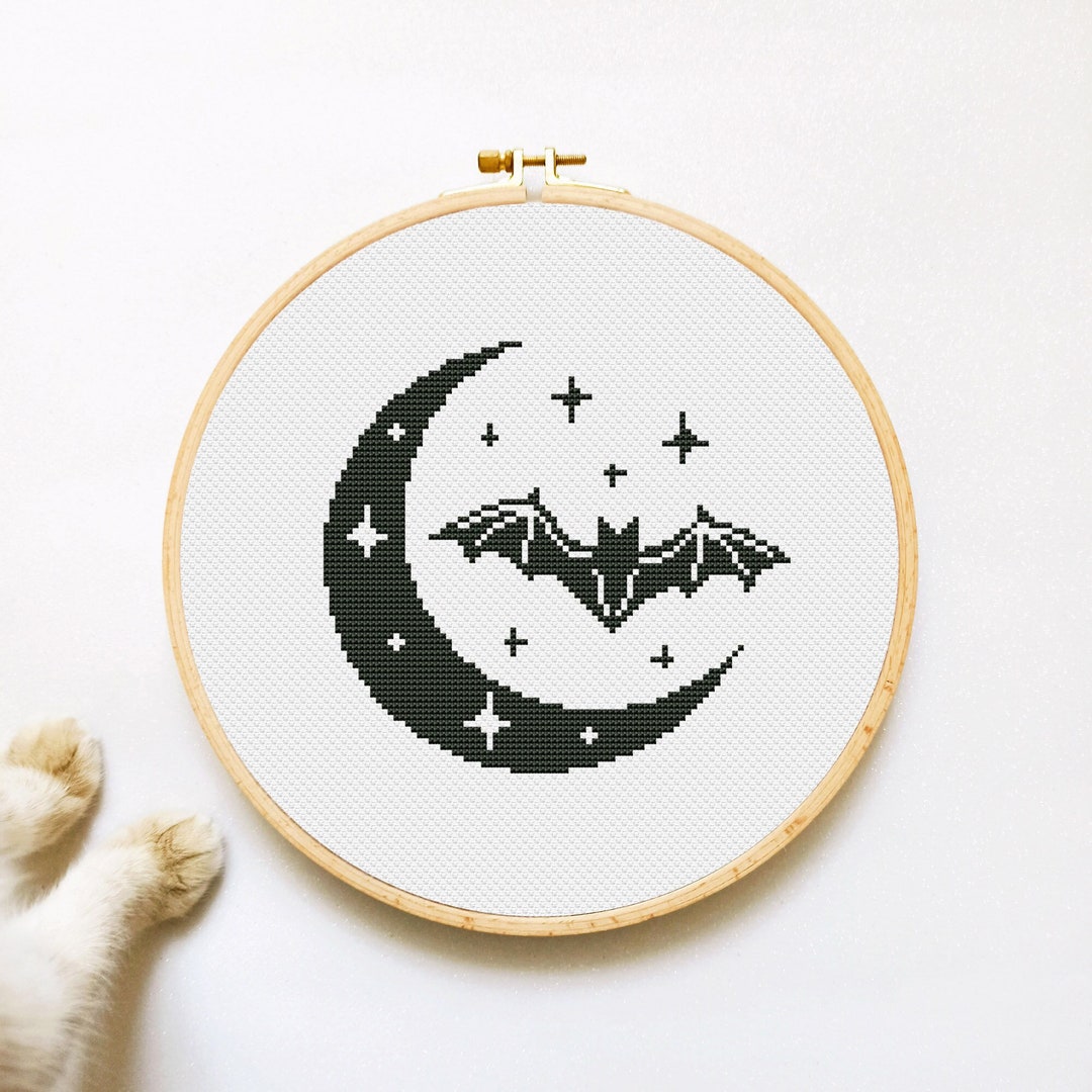 Bat Cross Stitch Pattern PDF, Gothic Cross Stitch, Witch Hand ...