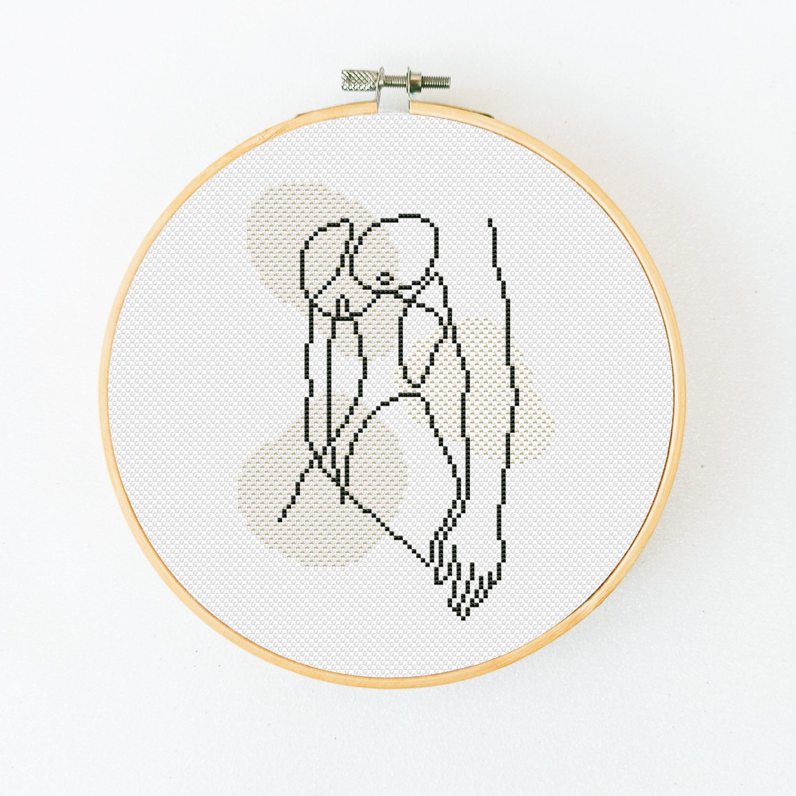 Man One Line Cross Stitch Pattern PDF Boho Hand Embrodiery - Etsy