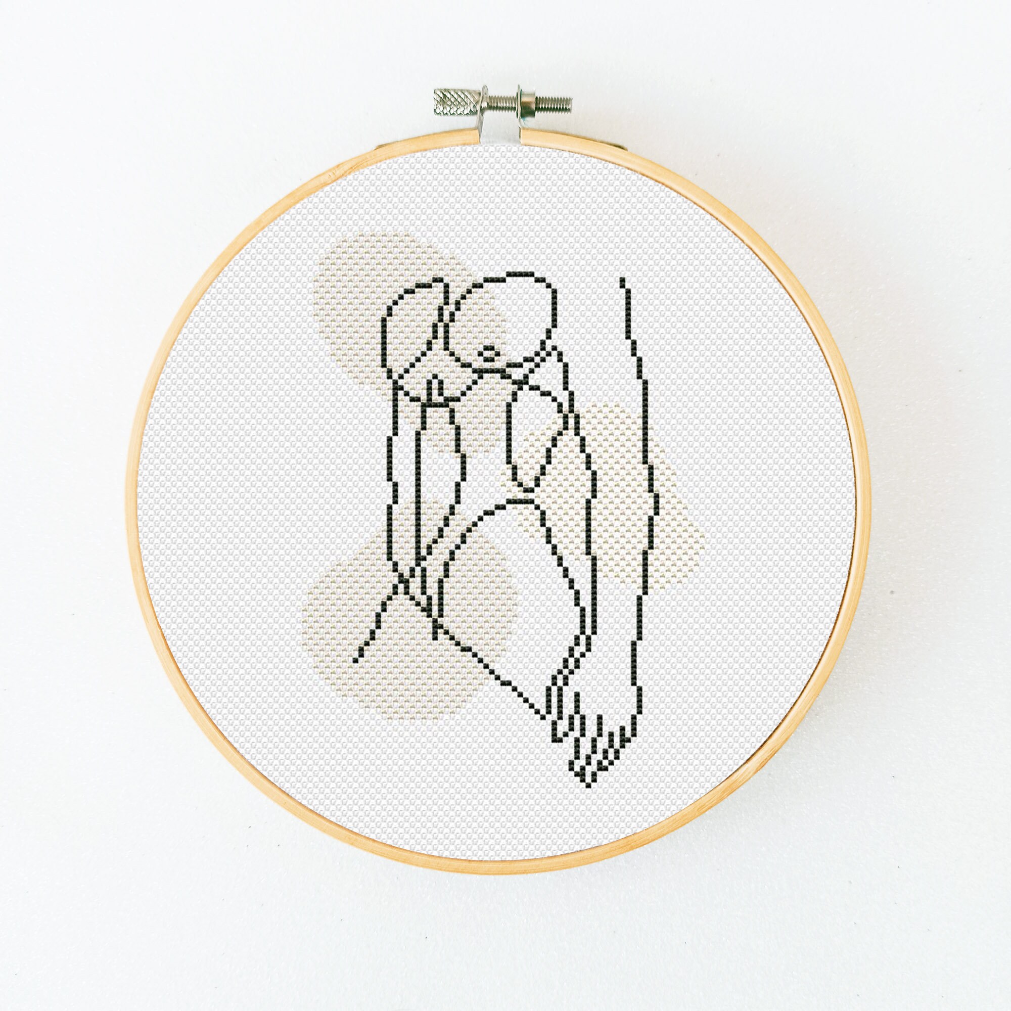 Man One Line Cross Stitch Pattern PDF, Boho Hand Embrodiery, Male Body ...