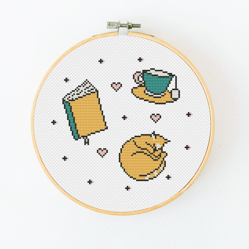 Book Sampler Cross Stitch Pattern PDF Reading Cross Stitch - Etsy