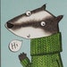 Waving Badger Card Hi Hello Greetings Card Blank - Etsy UK