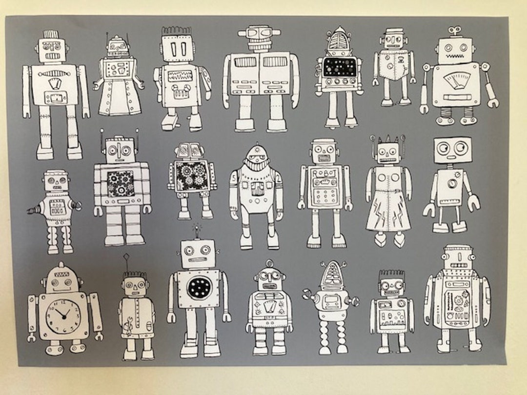 Robot Colouring-in, Children's Gift, Children's Colouring, Kids Gift ...