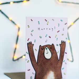Hurray ! Celebration Card. Bear. Well Done. Congratulations. Exams. New ...