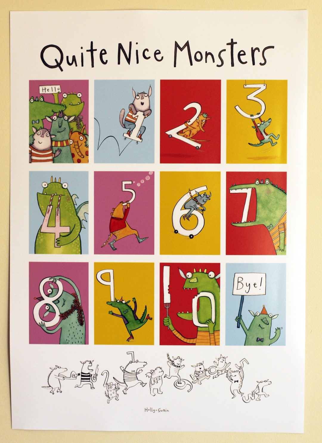 Counting Poster, Monsters, Learn to Count, Young Children, Kids Wall ...
