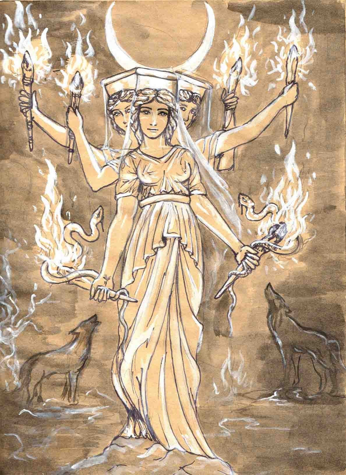 Hekate Dadouchos (torchbearer) - Digital Item - Etsy