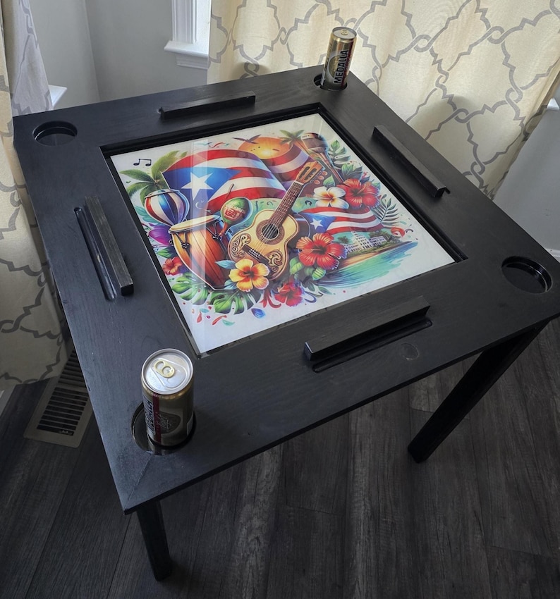 Handmade Puerto Rico Domino Table With Epoxy Play Area - Etsy