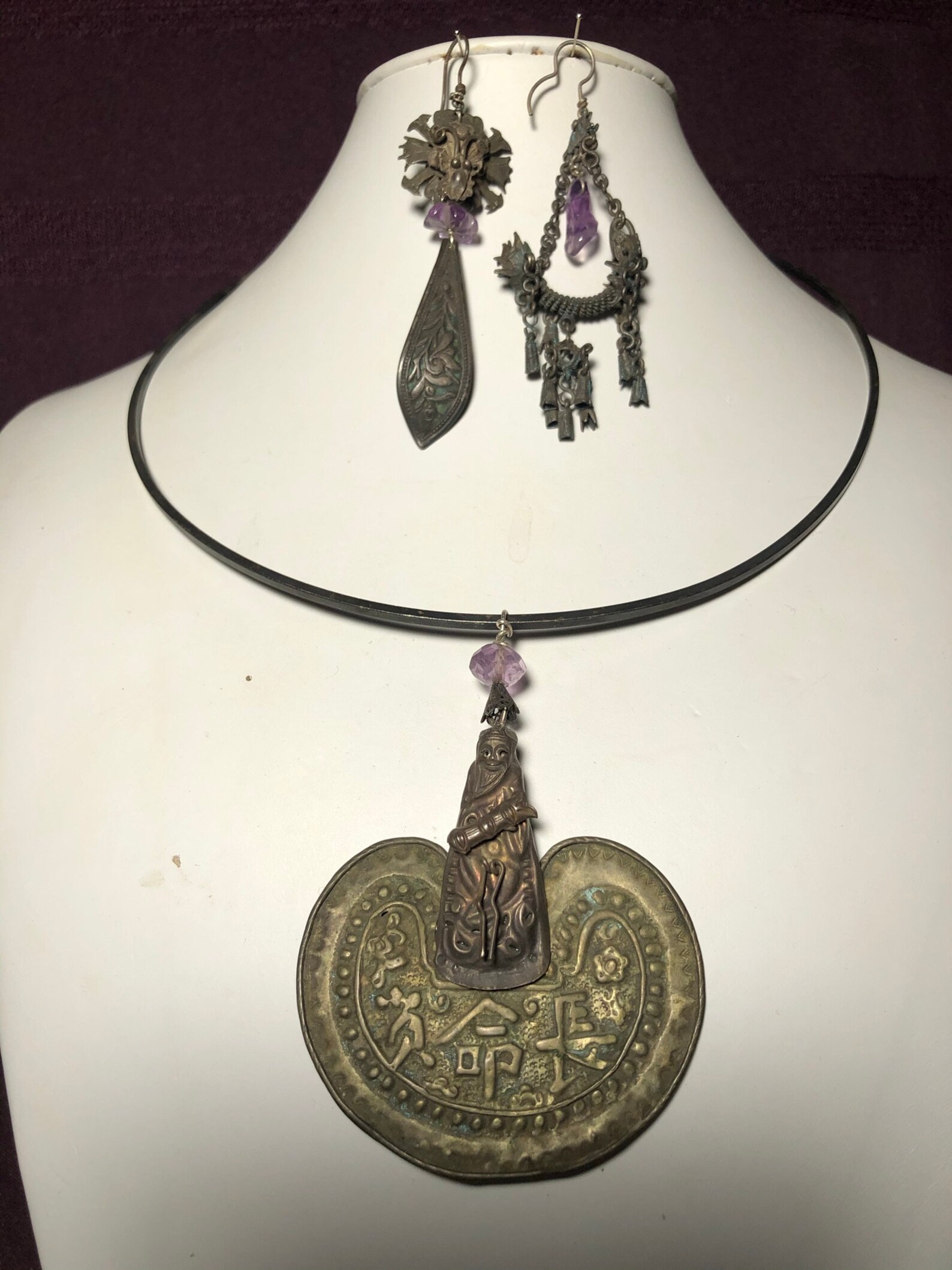 Set Ch'ing Dynasty Asian Ethnic Pendant Earrings - Etsy