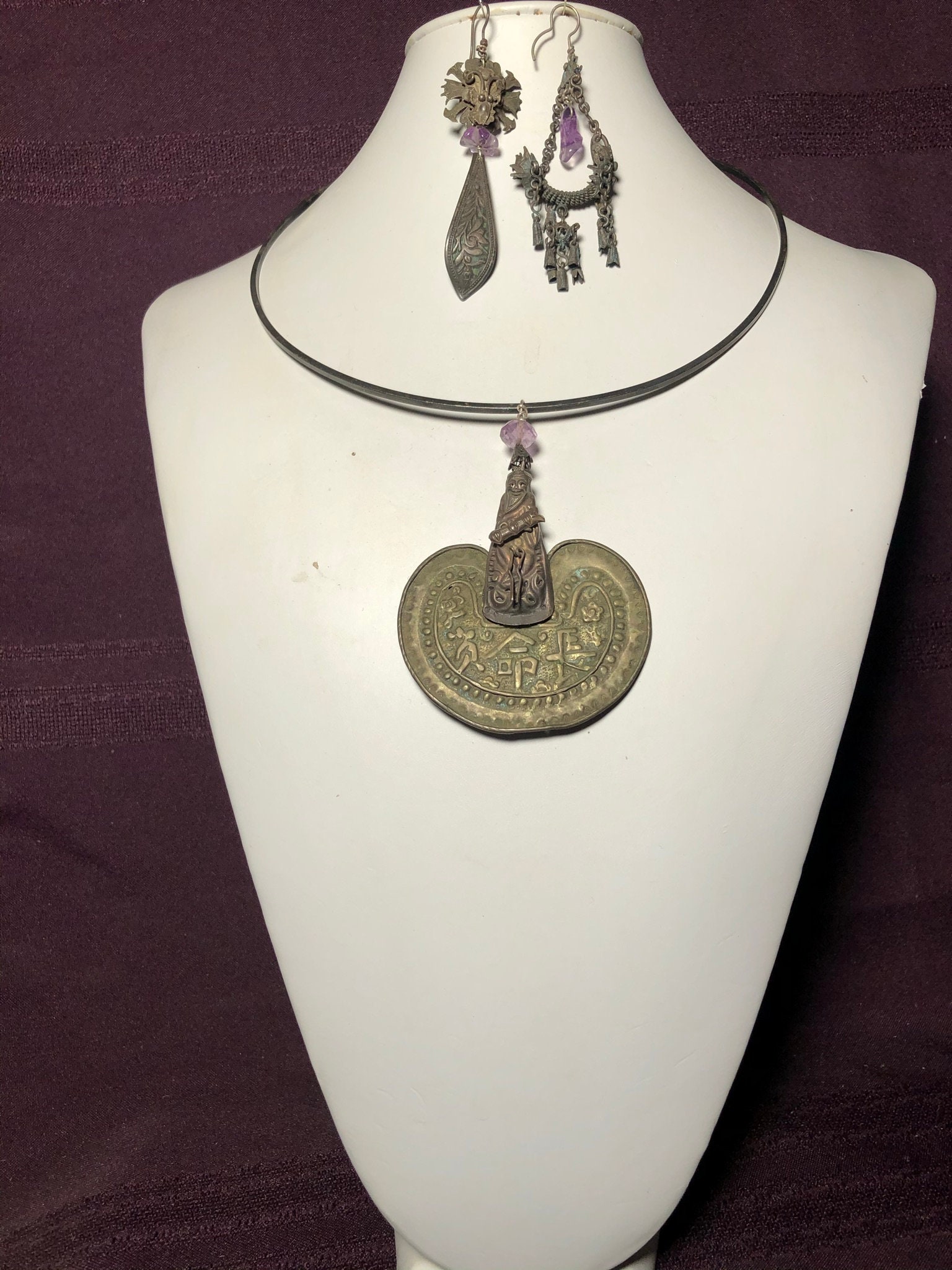 Set Ch'ing Dynasty Asian Ethnic Pendant Earrings - Etsy