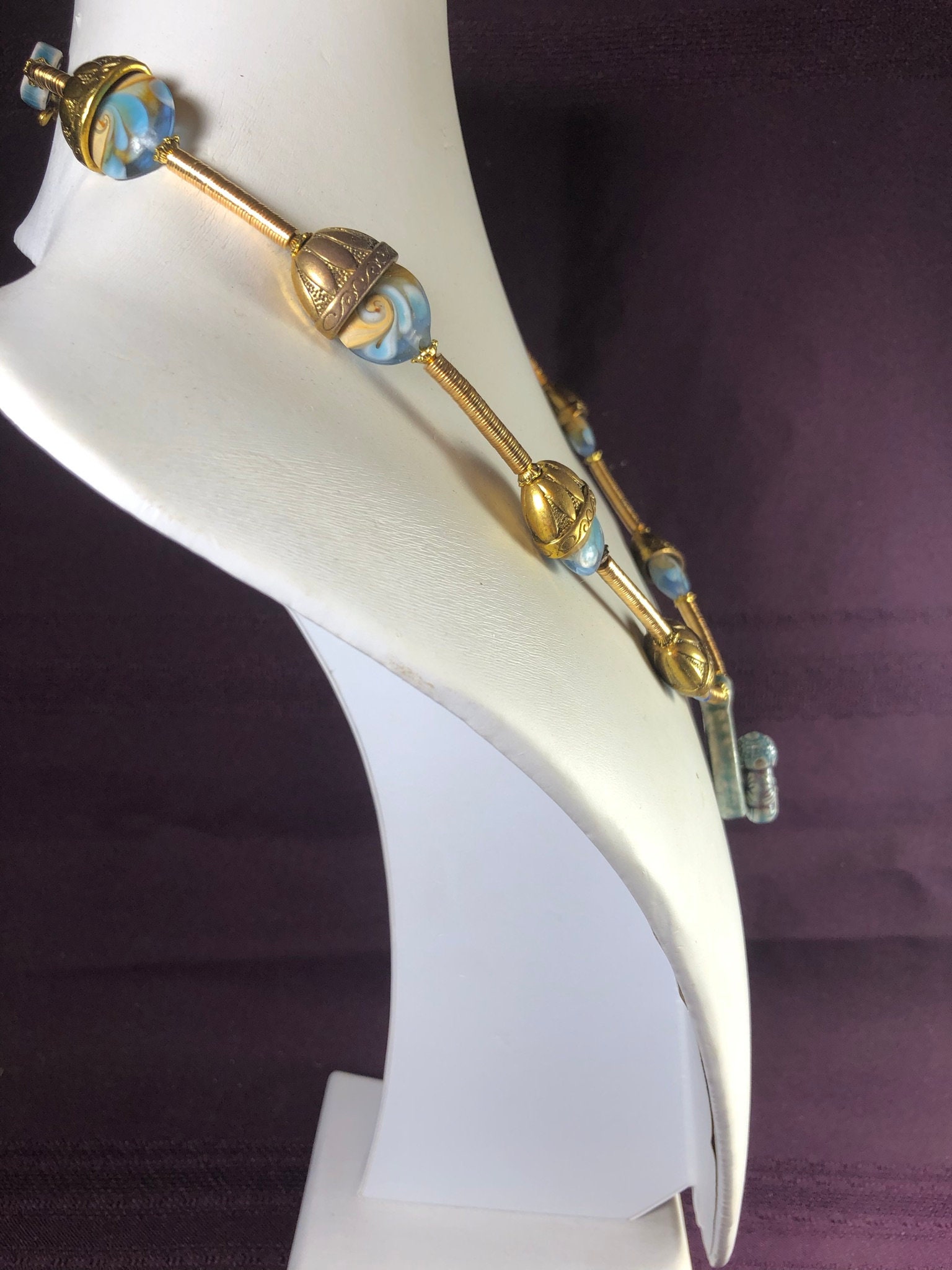 Buddha Necklace Lotus Ohms Asian Pendant Ceramic Glass - Etsy