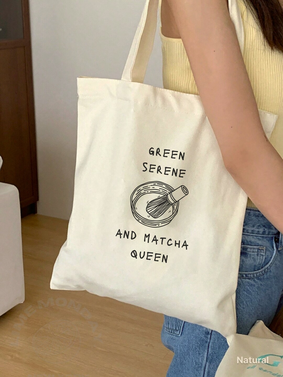 Matcha Queen Cotton Tote Bag, Aesthetic Tote, Matcha Gift, Matcha Lover ...