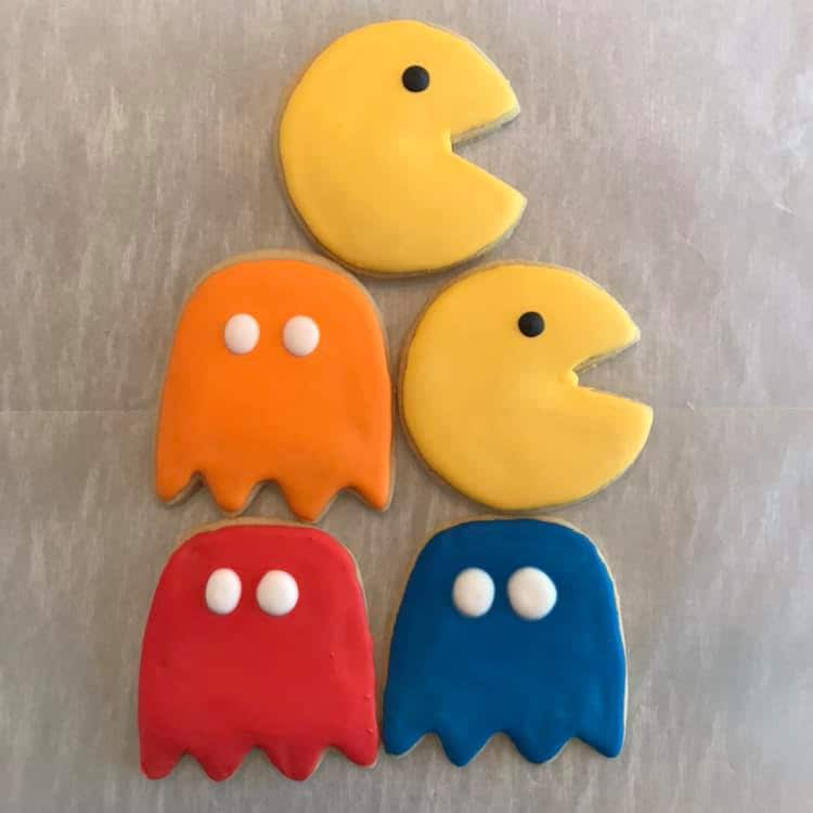 Yellow Arcade Face and Ghost Sugar Cookies - Etsy