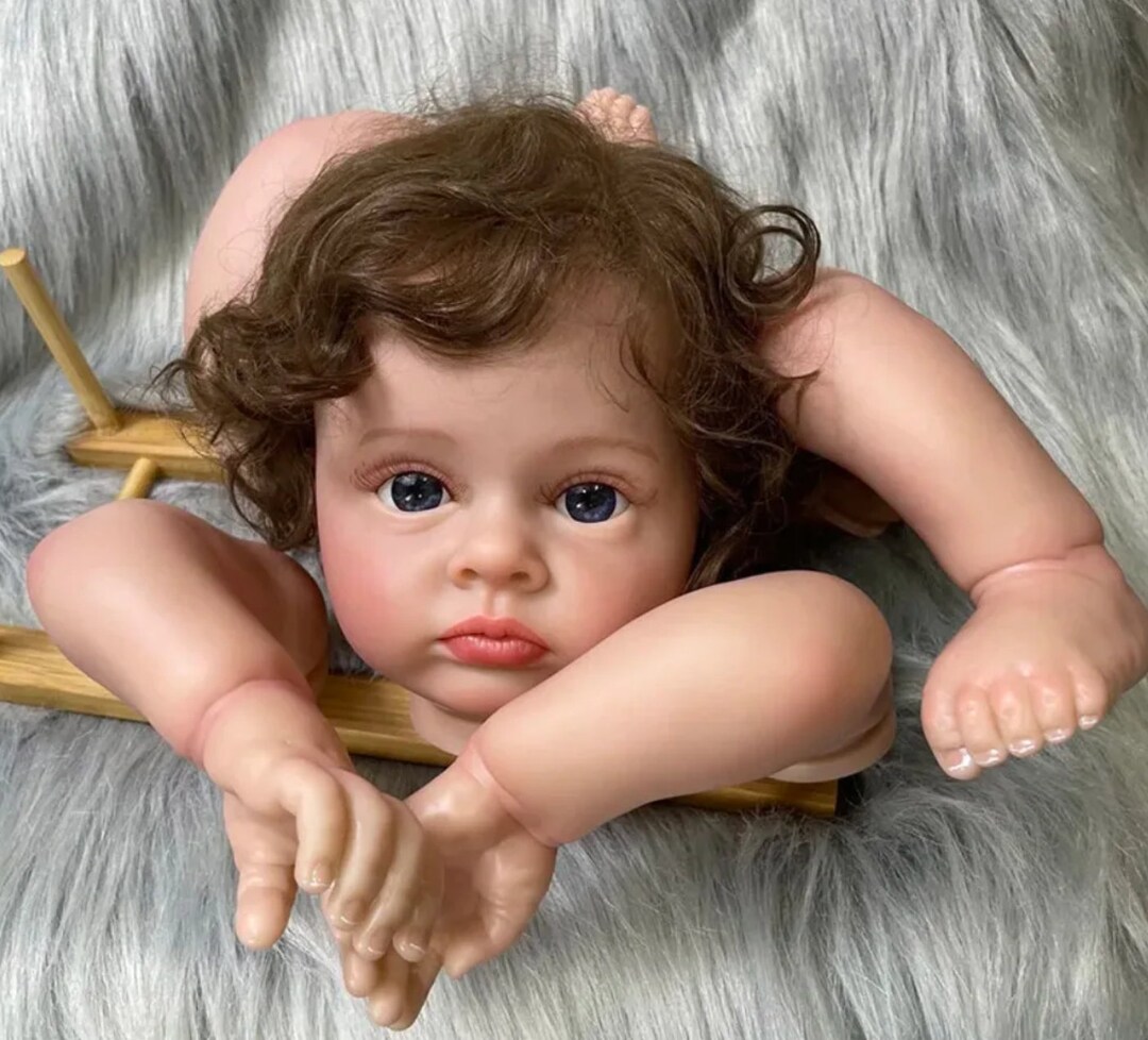 24inches Reborn Kits With Curly Hair 3D Painted Skin With Visible Veins ...