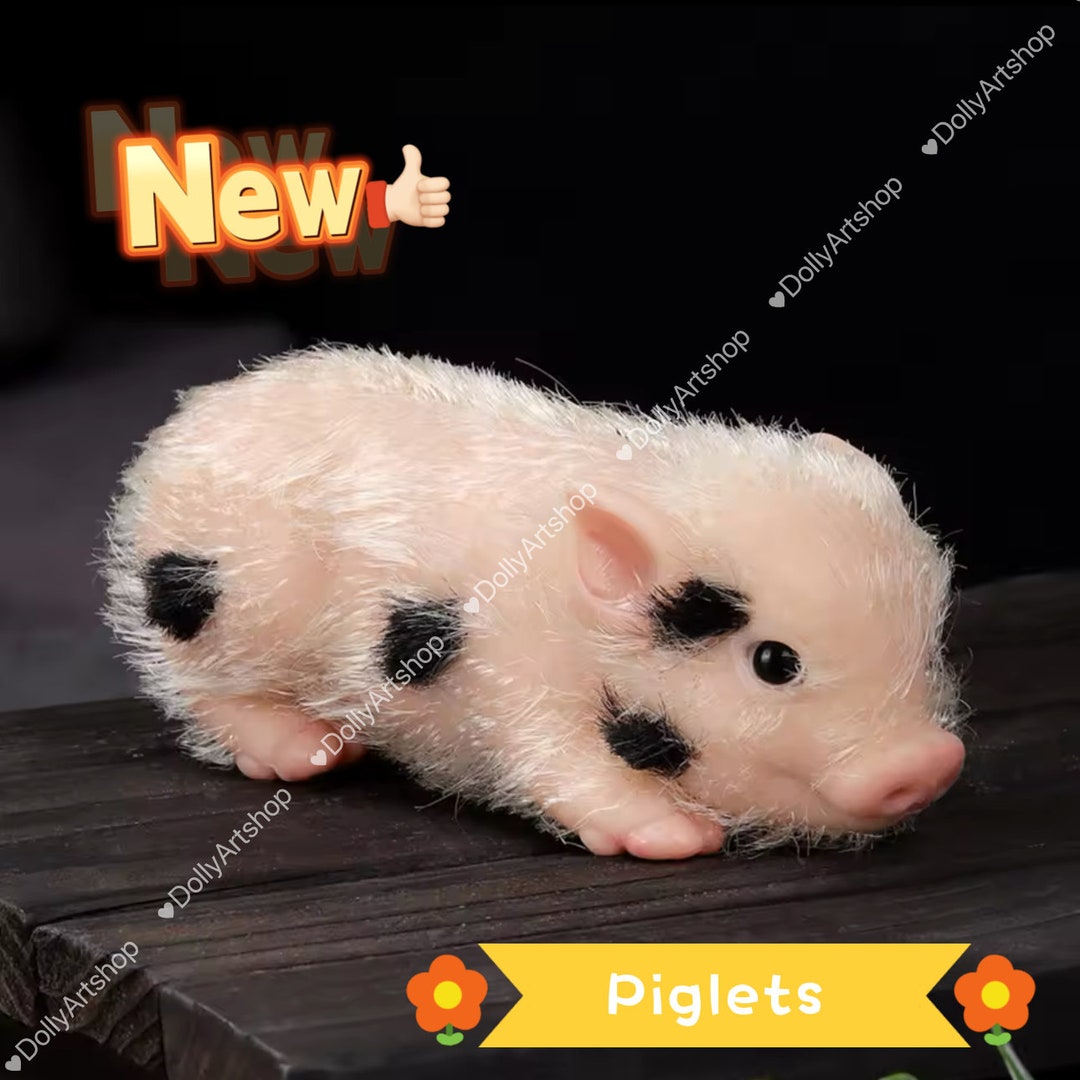 Reborn Silicone Mini Baby Pig Full Body Realistic Piglet Stretchy 5 ...