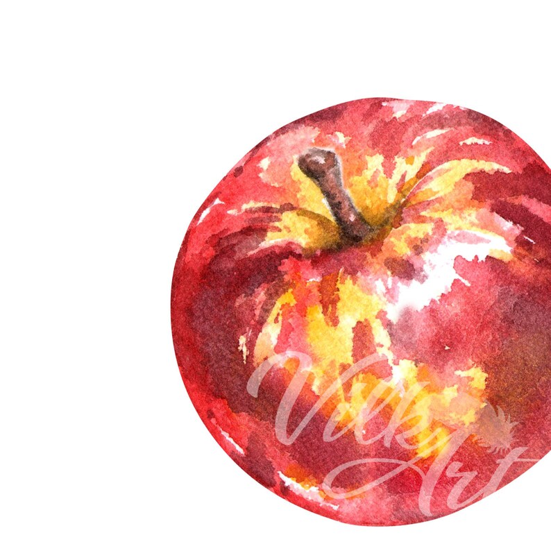 Autumn Watercolor Apple Clipart Fall Harvest Apple Leaves - Etsy