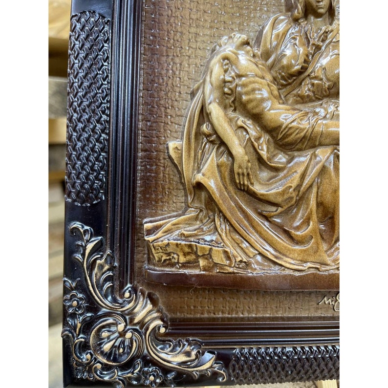 Pieta, Michelangelo, Exclusive 3D Painting, Maple Wood, Protective ...