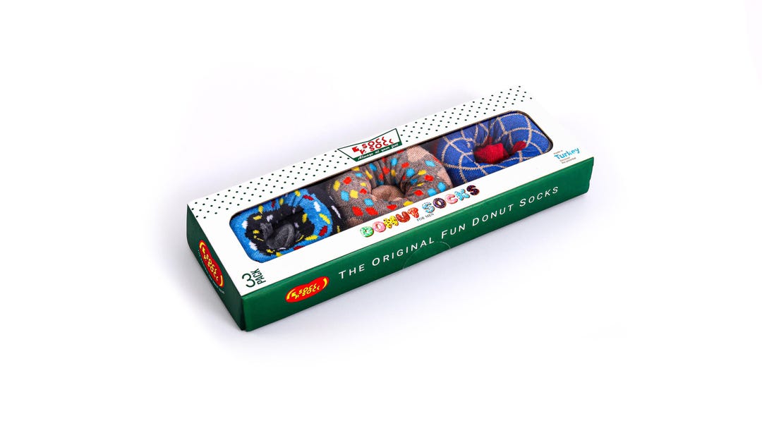 Donut Socks Men's Socks Cotton Socks Novelty Socks, Fun Designs 3 Pack ...