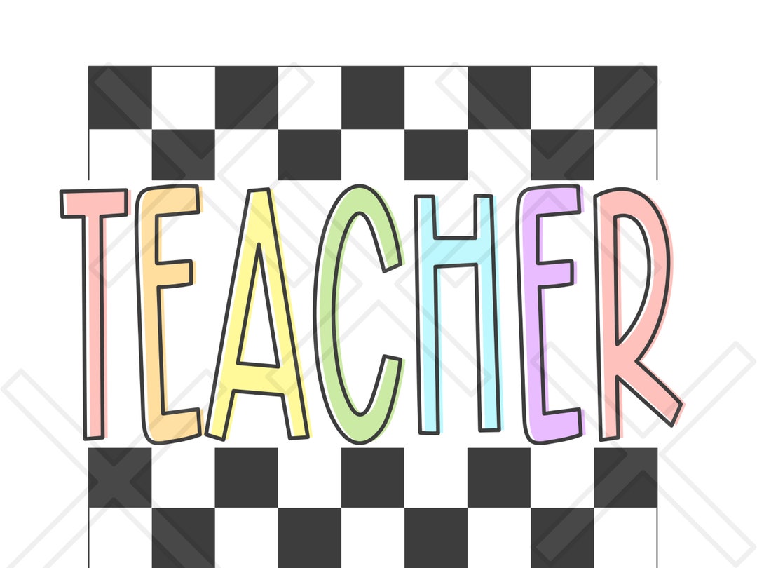 Retro Trendy Teacher Sublimation Teacher Checkered Png, Digital File ...