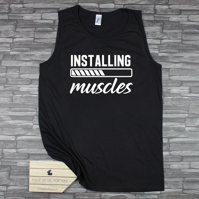 Installing Muscles Vest Top Funny Workout Shirt Muscle Tank - Etsy