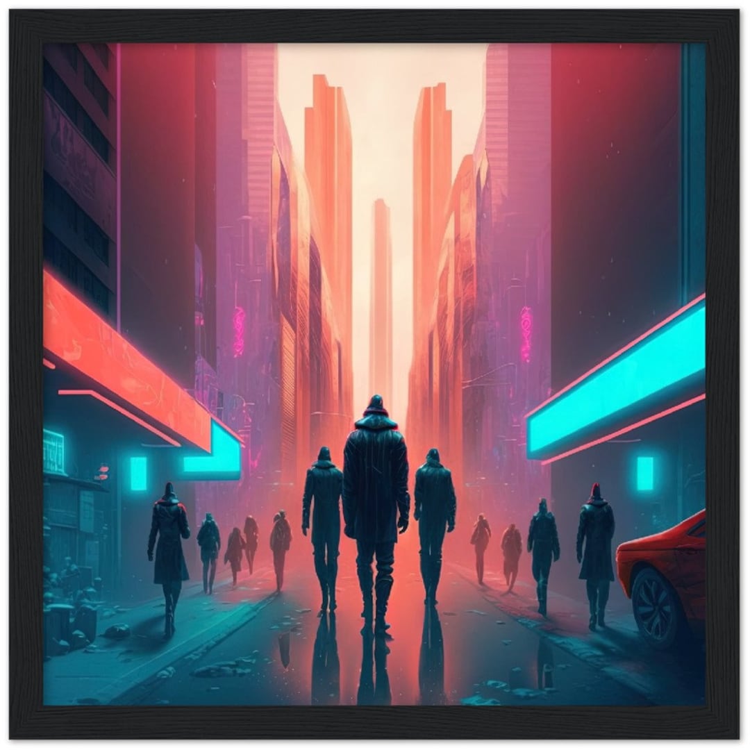 Retro 80's Digital Art, Classic Matte Paper, Wooden Framed Poster - Etsy