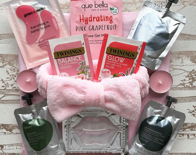 Pink Pamper Gift Box | Self-care Package | Birthday | Spa Treats | Hug ...