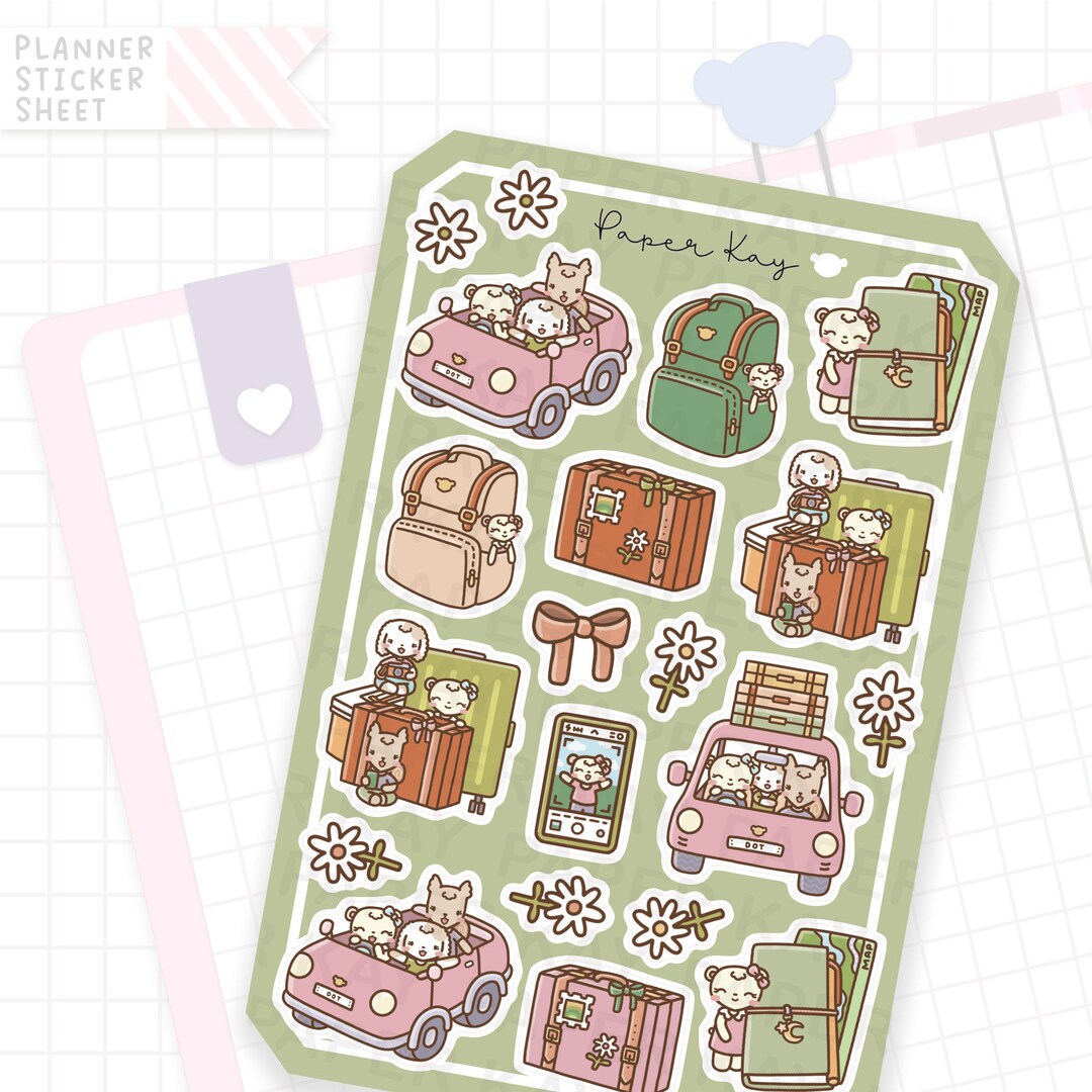 Road Trip Green Deco Stickers | Character Planner Stickers | Dot the ...