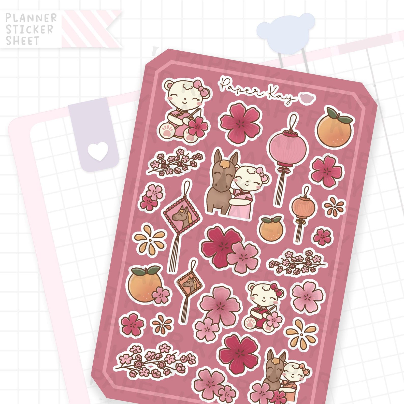 Lunar New Year 2026 Dot the Bear Deco Stickers | Character Planner ...