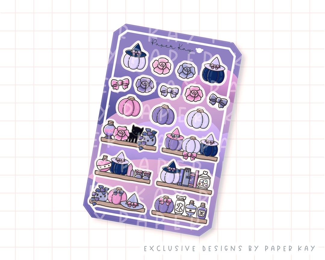 Witchy Shelves Deco Stickers | Character Planner Stickers - Etsy