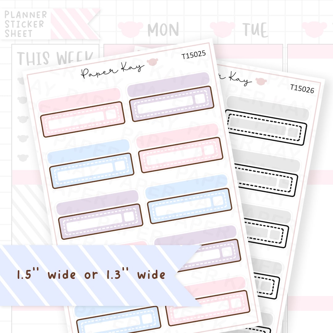 Blank Task Checkbox Tracker Planner Stickers by Paper Kay T15025 ...