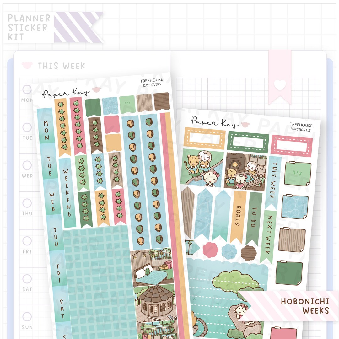 Treehouse Hobo / Hobonichi Weeks Sticker Kit Weekly Planner Stickers - Etsy