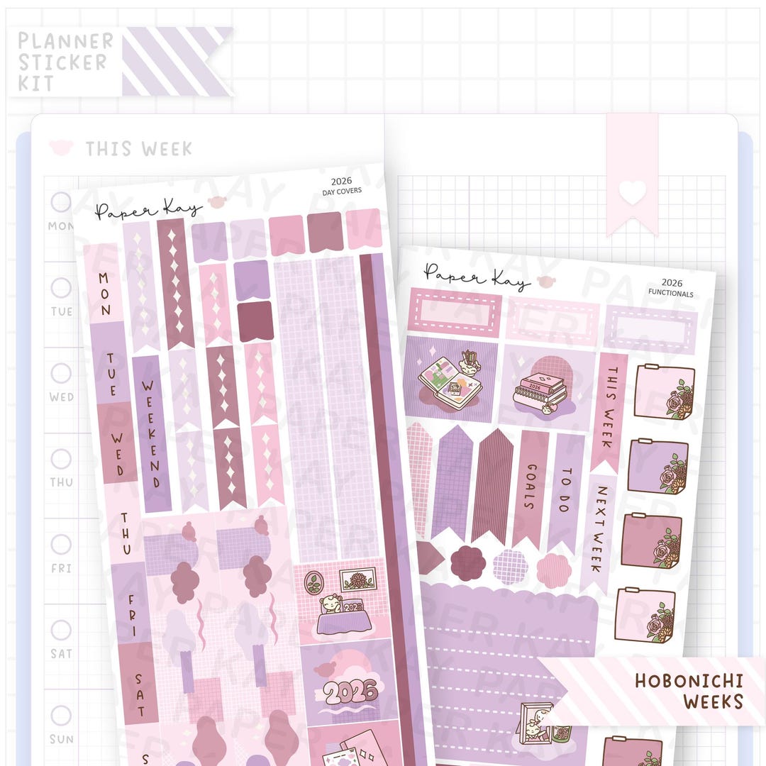 2026 Hobo / Hobonichi Weeks Sticker Kit - Weekly Planner Stickers - Dot ...