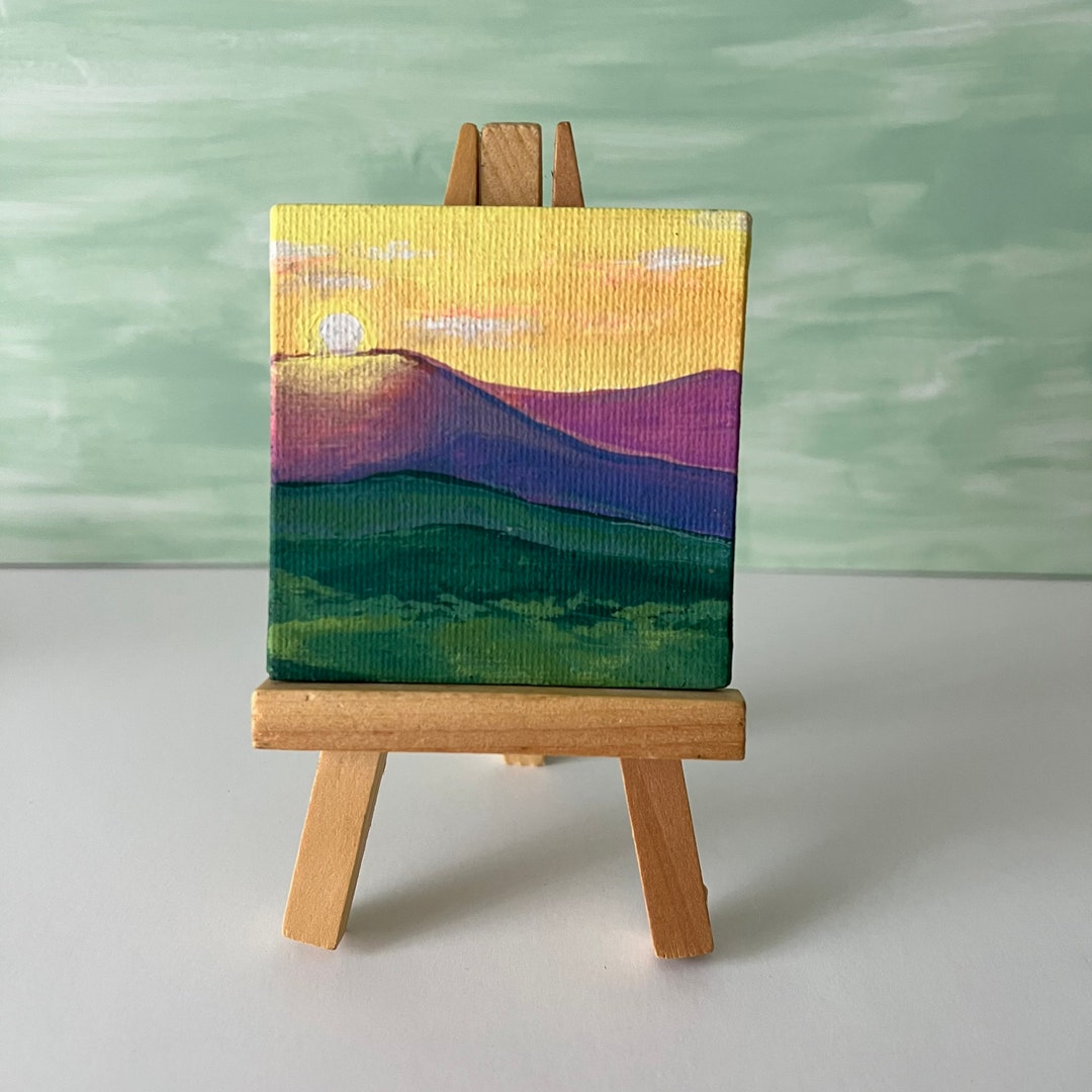 Purple Mountain Sunset Mini Canvas - Etsy