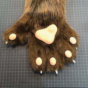 Brown Fursuit Paws + Silicone Anthro Pawpads and Claws With Custom ...