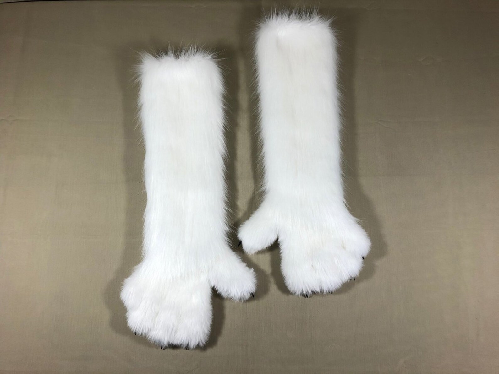White Fursuit Paws + Silicone Monster Pawpads and Claws With Custom ...