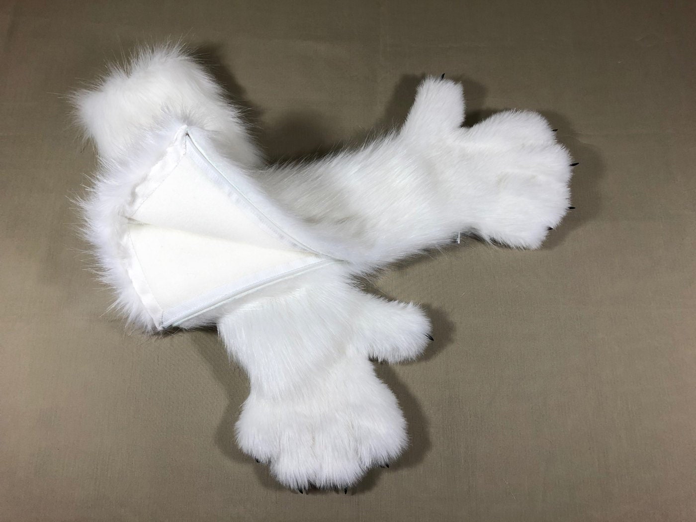 White Fursuit Paws + Silicone Little K9 Pawpads and Claws With Custom ...