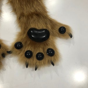Brown Fursuit Paws + Silicone Monster Pawpads and Claws With Custom ...