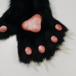 Black Fursuit Paws + Silicone Anthro Pawpads and Claws With Custom ...