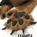 Custom Hyena Airbrushed Fursuit Handpaws + Tail With Silicone Pads and ...