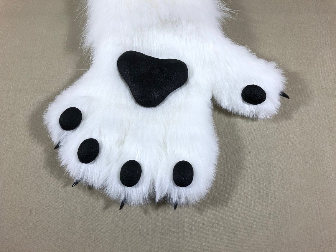 White Fursuit Paws Silicone Anthro Pawpads and Claws With | Etsy