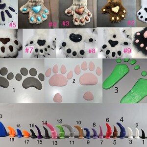 Set Feet Paws, Hand Paws and Tail With Pads and Claws Custom! Like ...