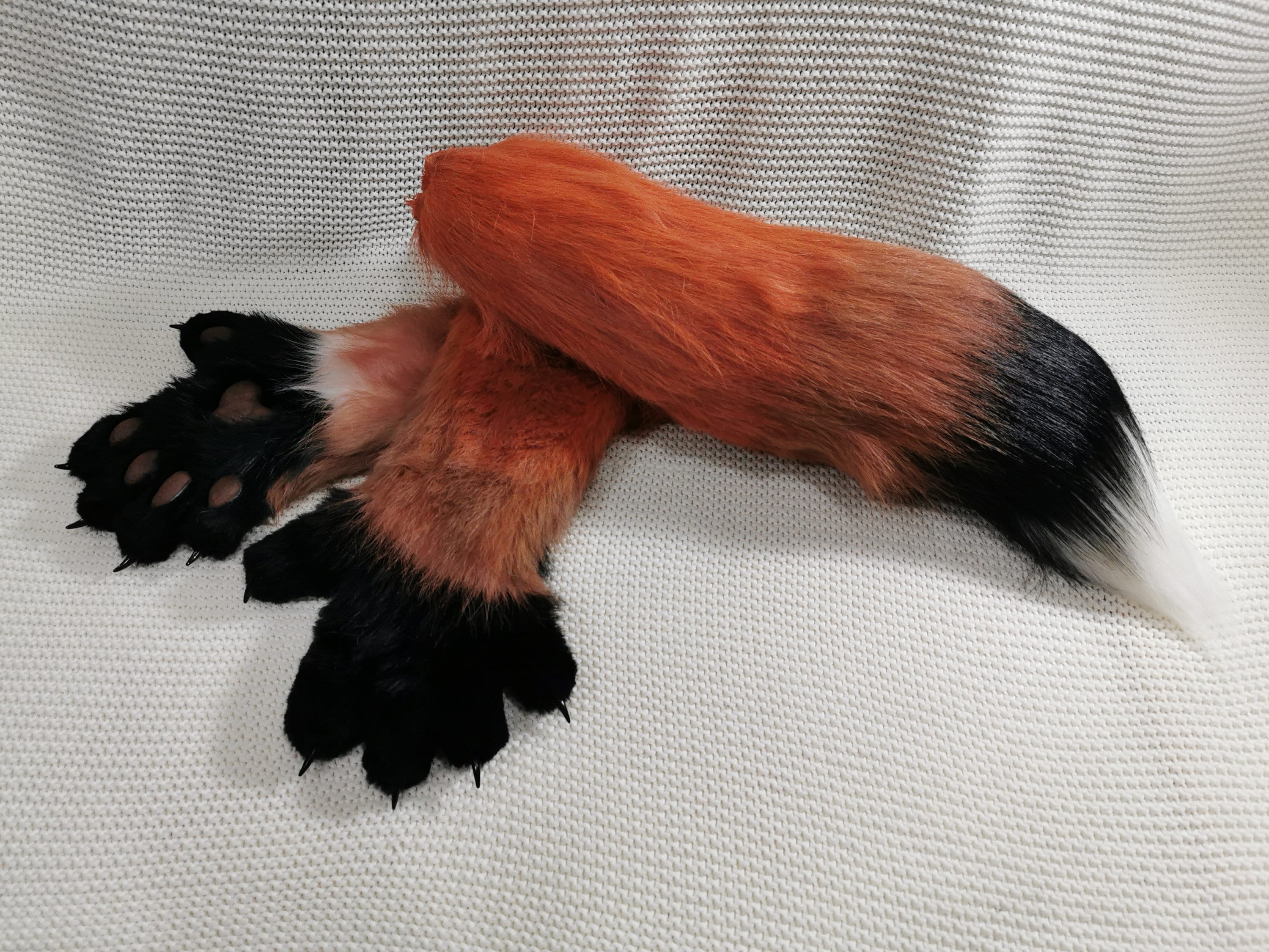 Set Feet Paws Hand Paws and Tail With Pads and Claws Custom | Etsy