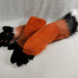 Set Feet Paws, Hand Paws and Tail With Pads and Claws Custom! Like ...
