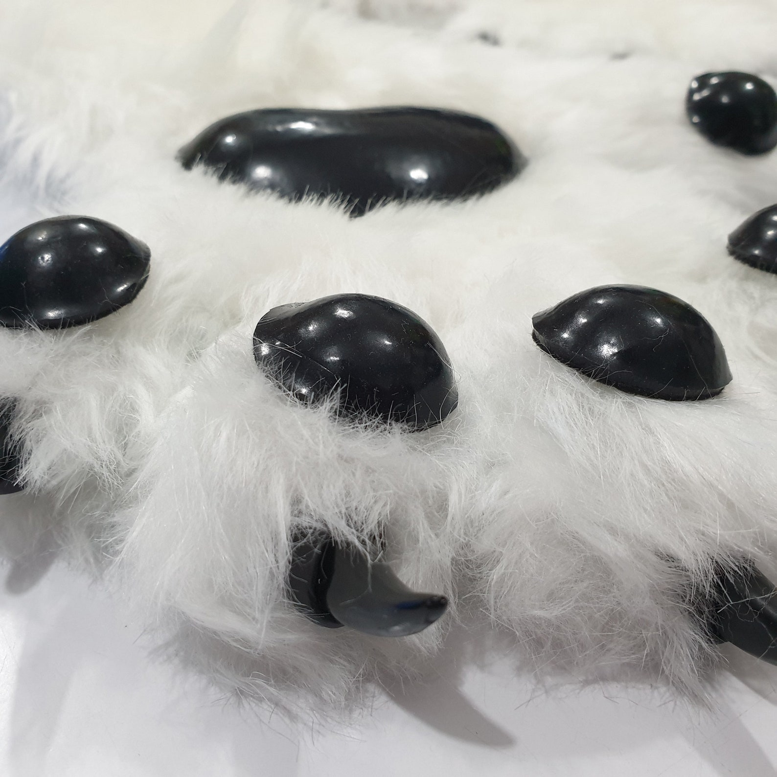 White Fursuit Paws + Silicone Monster Pawpads and Claws With Custom ...
