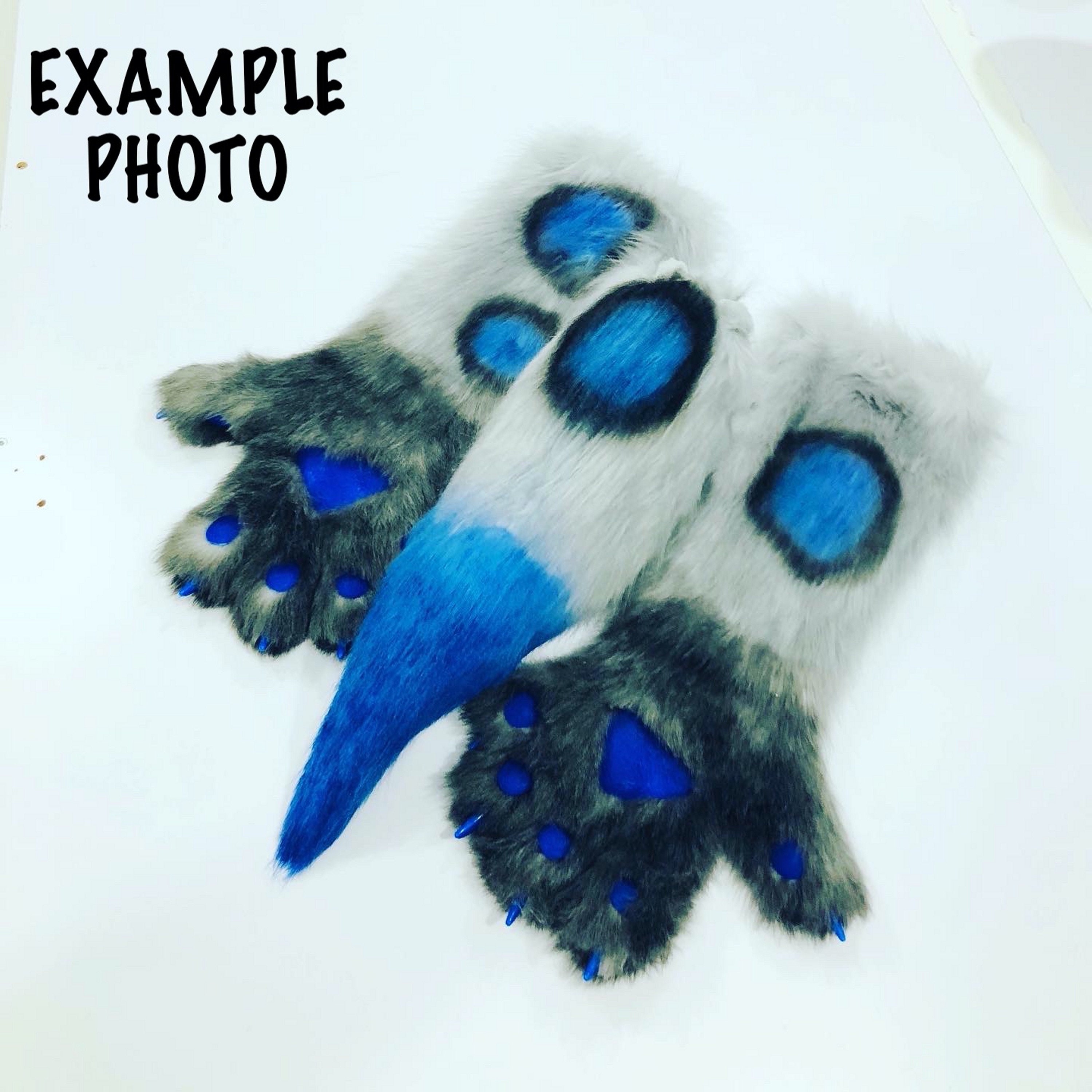 Custom Hyena Airbrushed Fursuit Handpaws Tail With Silicone | Etsy ...