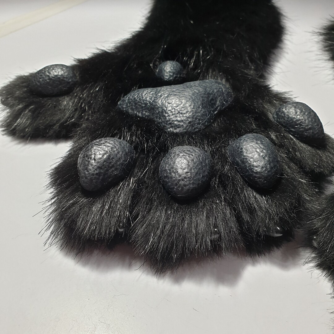 Black Fursuit Paws + Silicone THICK K9 Pawpads and Claws With Custom ...